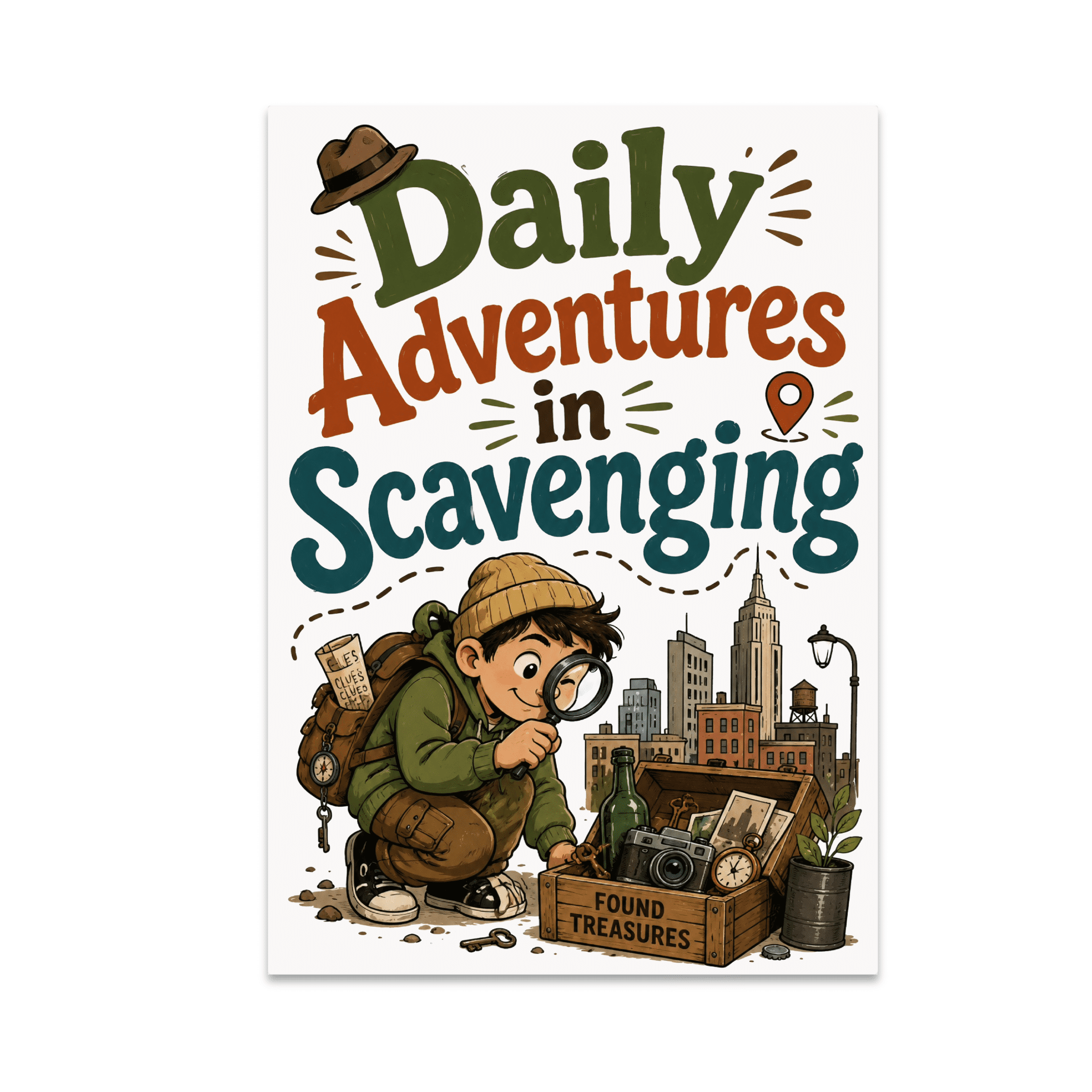 Adventurous Exploration Art - Scavenger Hunt Enthusiast - 13x19 Poster ...