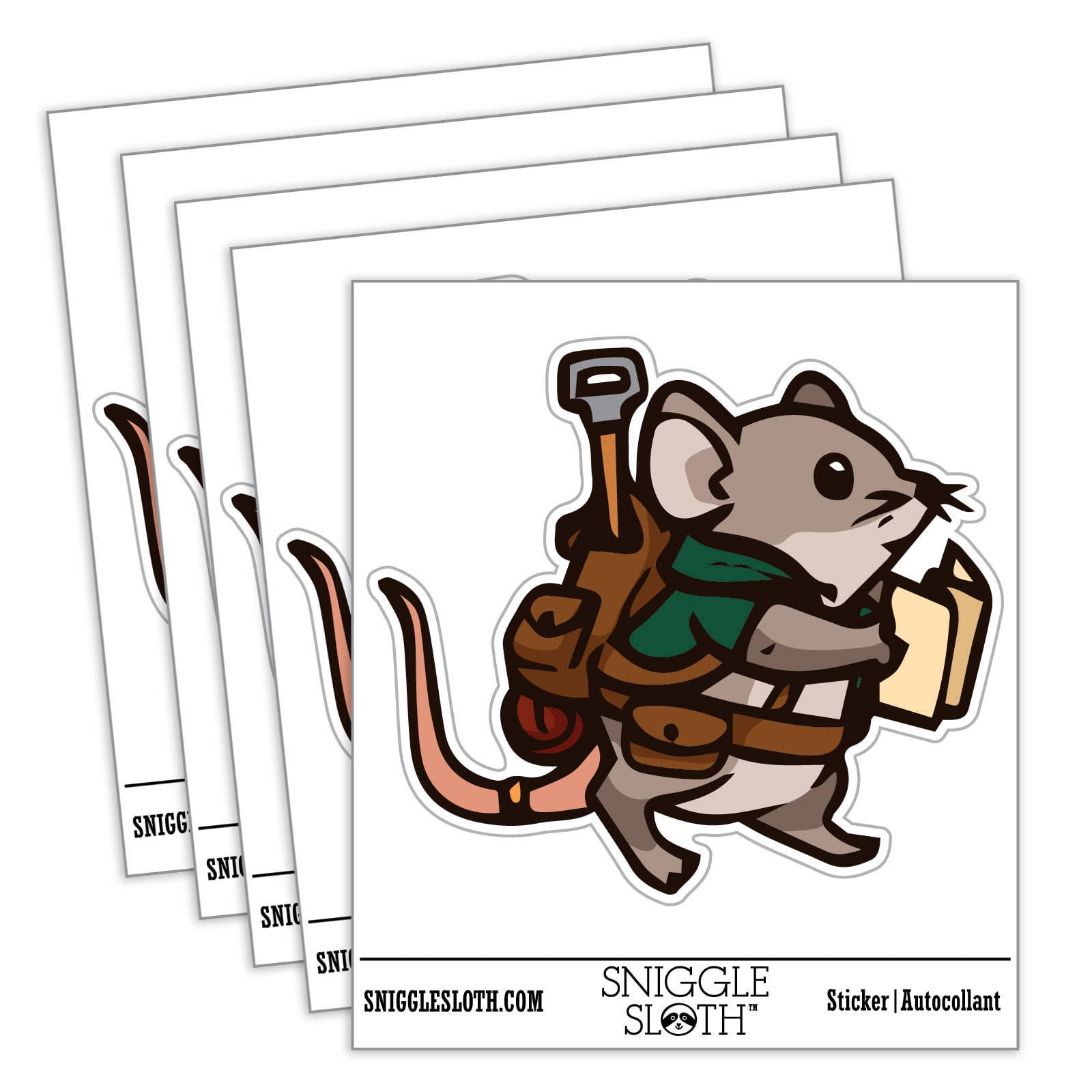 Adventurous Hiking Mouse with Map Backpack Car Window Bumper Water ...