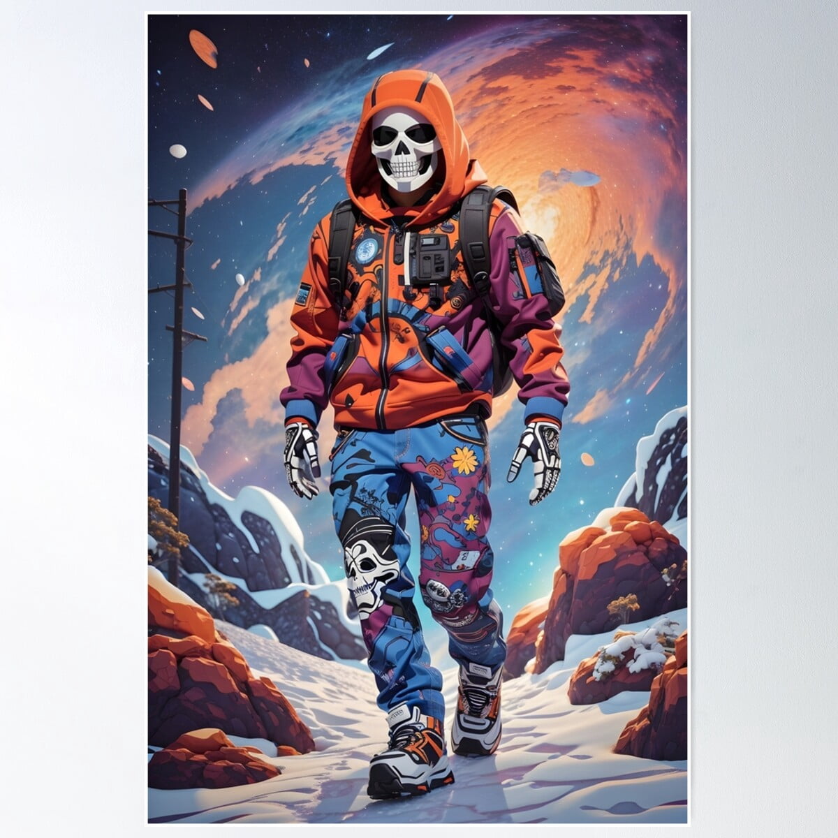 Adventurous Skeleton: Conquering Extreme Weather Poster Wall Art ...