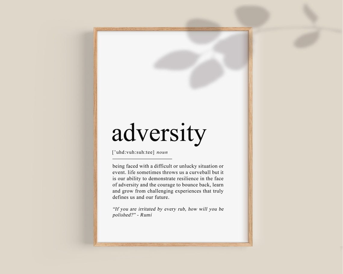 Adversity Definition Poster, Classroom Poster, Office Wall Decor ...