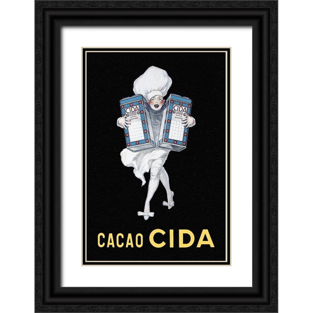 Advertisement 11x14 Black Ornate Wood Framed with Double Matting Museum ...