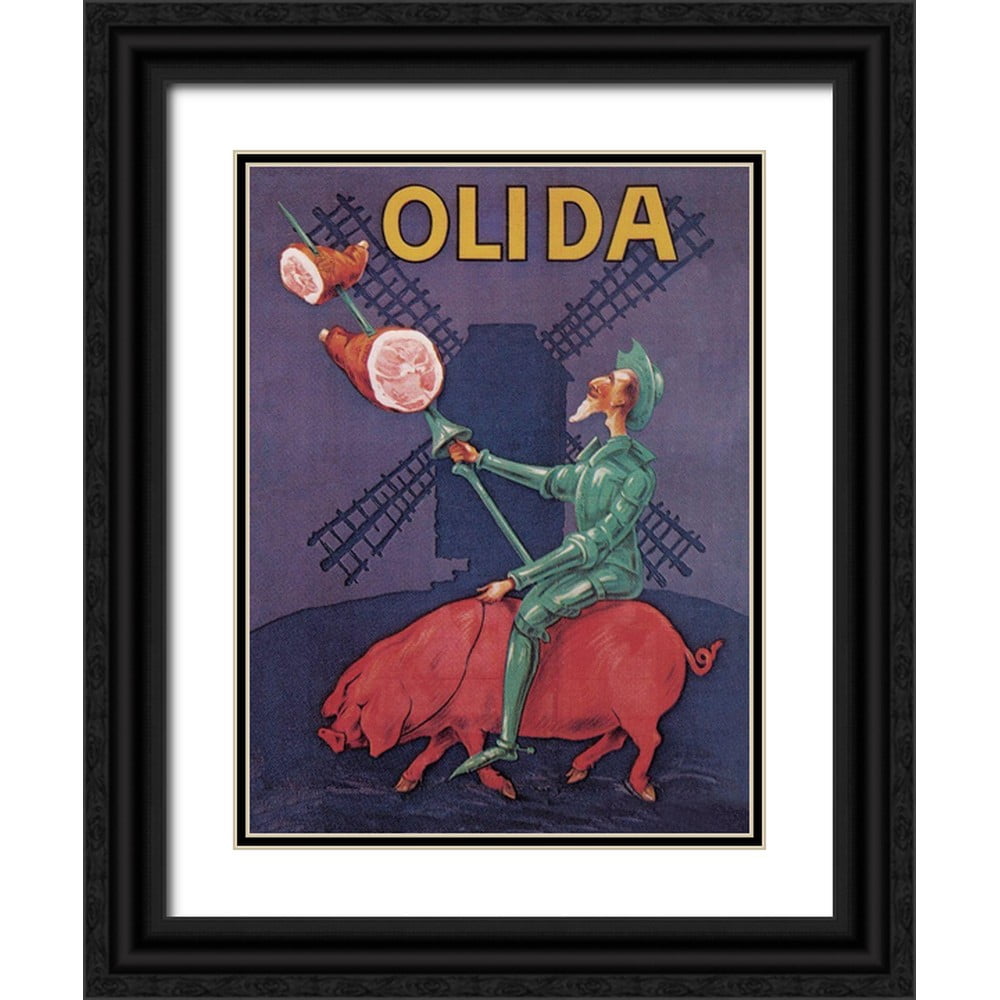 Advertisement 12x14 Black Ornate Wood Framed with Double Matting Museum ...