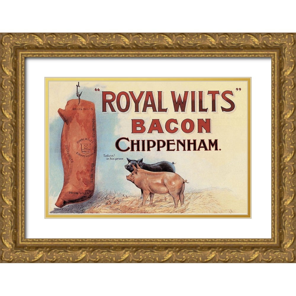 Advertisement 32x23 Gold Ornate Wood Framed with Double Matting Museum ...