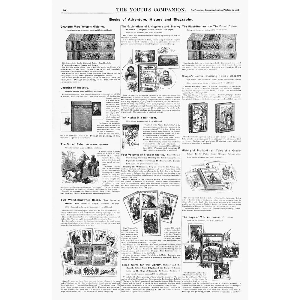 Advertisement Books 1890. Namerican Magazine Advertisements For Books ...
