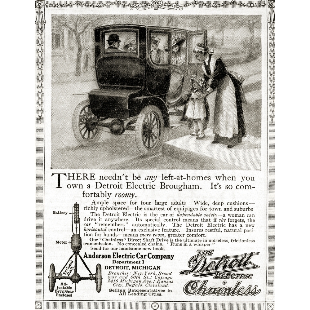 Advertisement For The Detriot Electric Chainless Brougham Car From The ...