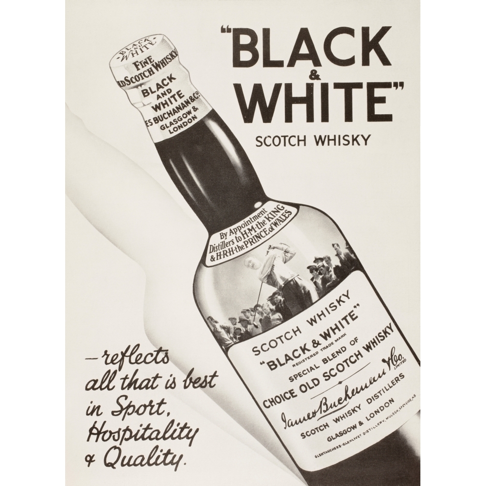 Advertisement for Black and White Scotch Whisky. From The London ...
