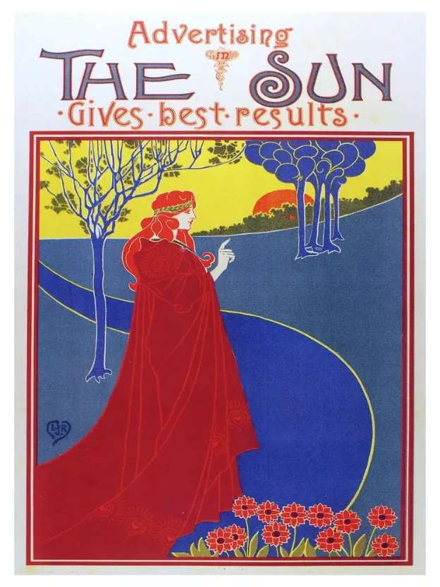 Advertisement the sun wall Decoration Poster. Graphic Interior Art ...