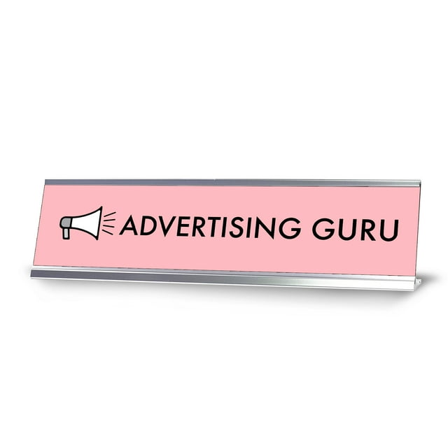 Advertising Guru, Pink Silver Frame, Desk Sign (2 X 8¨) - Walmart ...