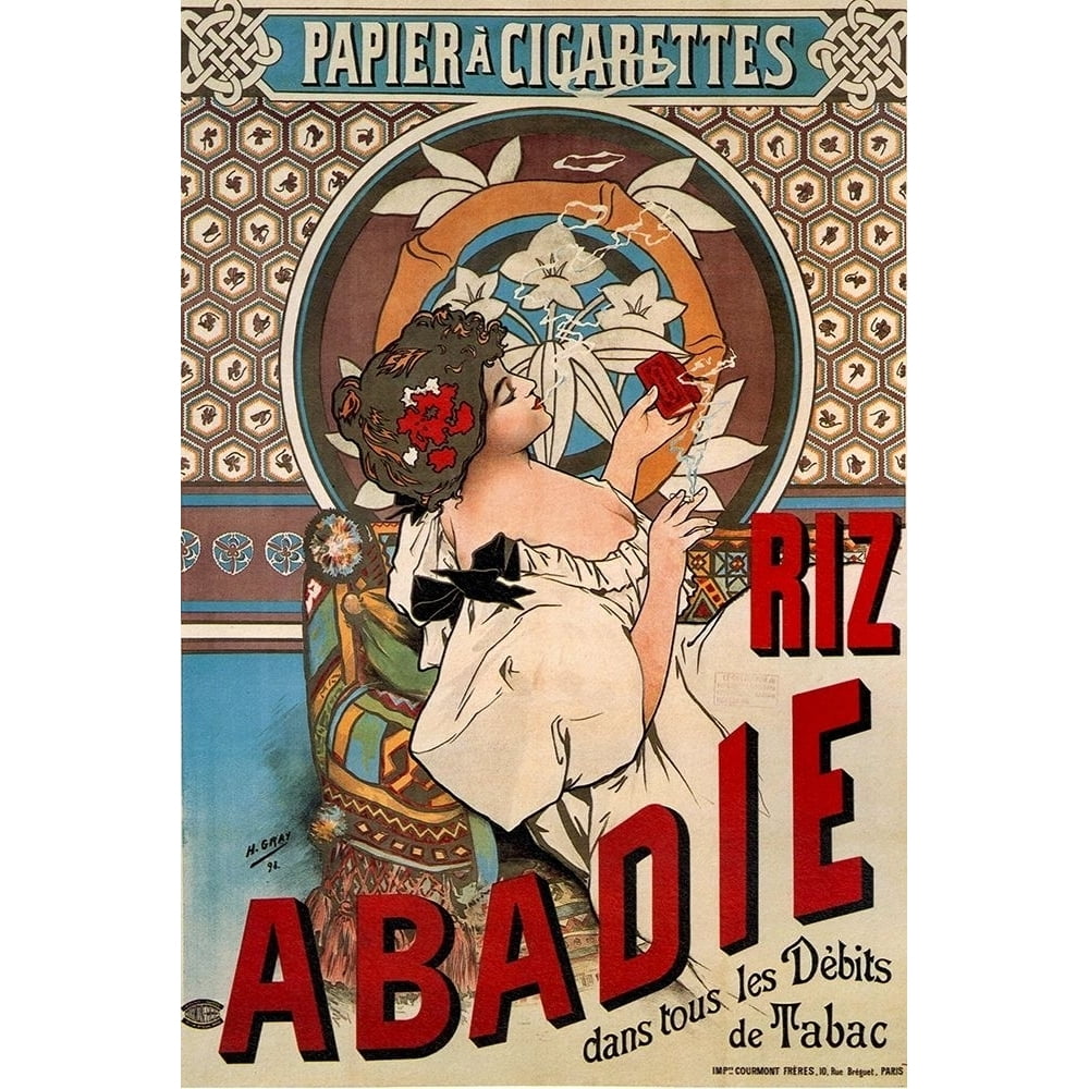 Advertising Poster Riz Abadie-Cigarette Rolling Paper by Alphonse Mucha (18 x 24) - Walmart.com