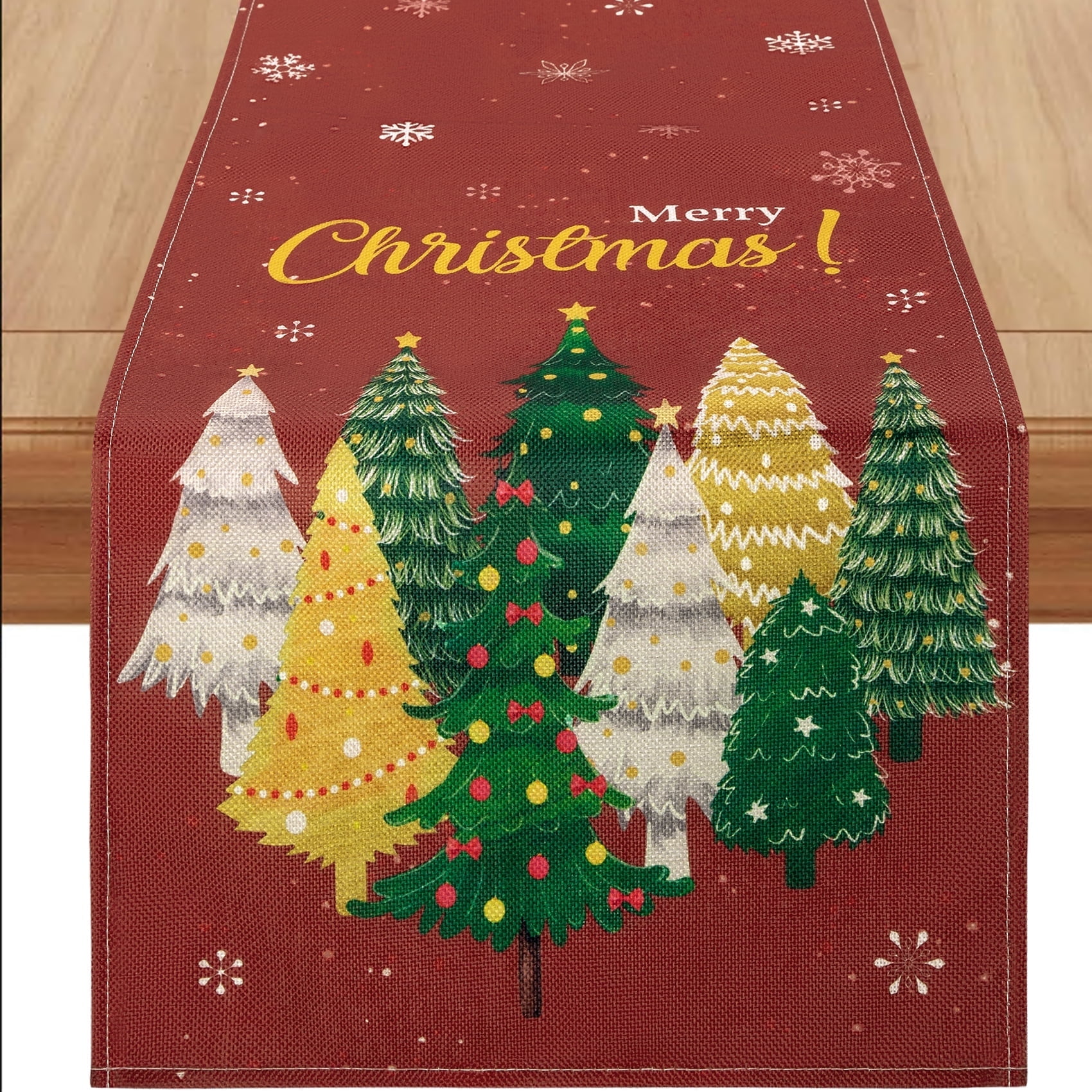 Advgears Christmas Table Runner, Christmas Tree Holiday Table Decor for ...