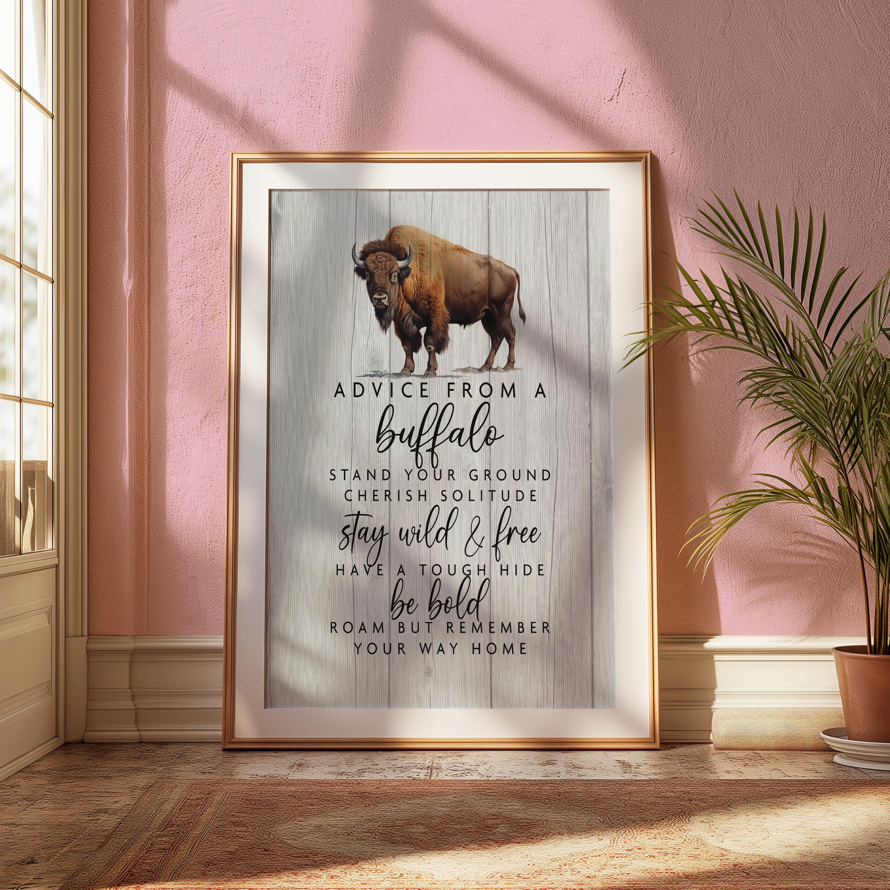 Advice From A Buffalo Print, Western Wall Art, Rustic Animal Decor ...