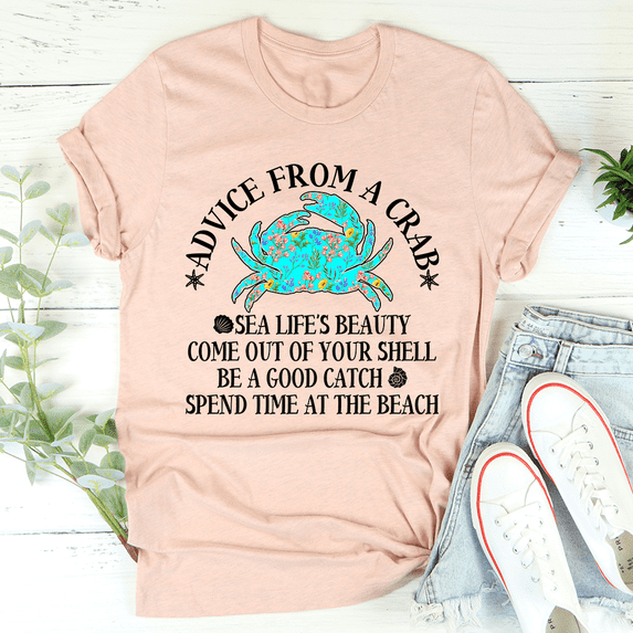 Advice From A Crab Tee Heather Prism Peach S Peachy Sunday T-Shirt ...
