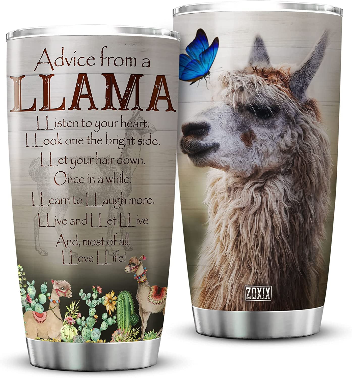 Advice From A Llama Insulated Tumbler 20oz Stainless Steel Travel Cup ...
