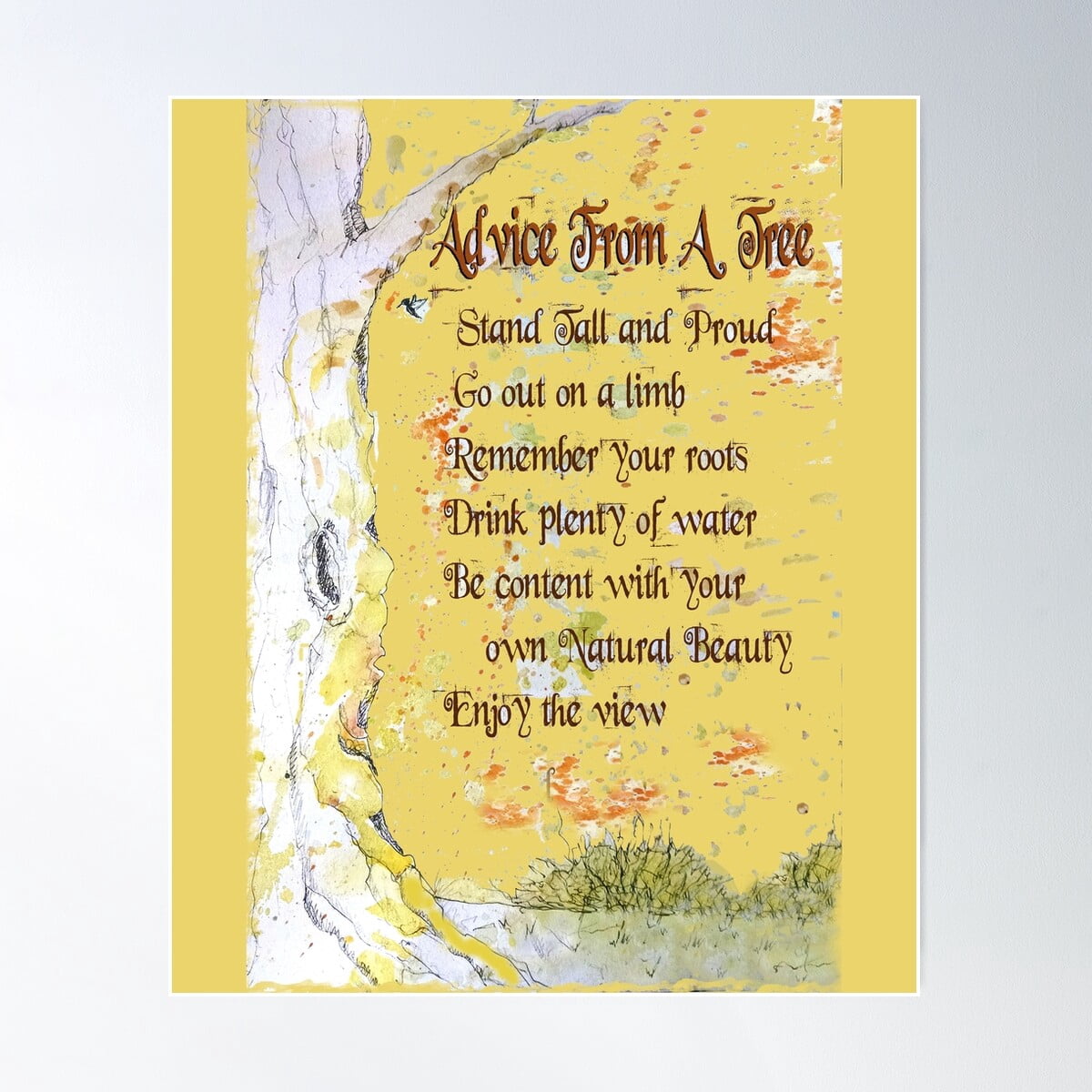 Advice From A Tree Poster Wall Art Modern Wall Decor For Living Room ...