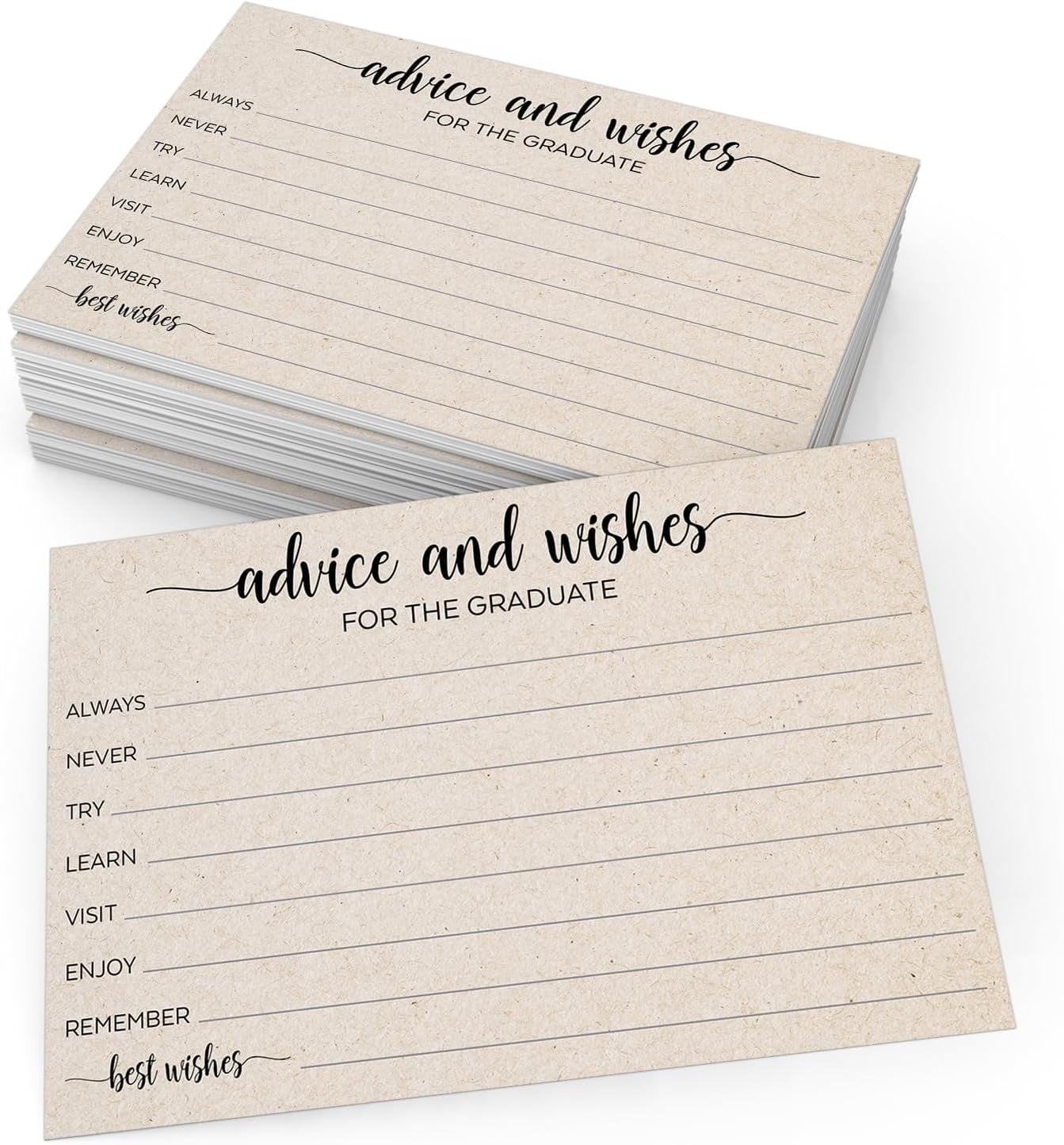 Advice and Wishes for The Graduate Cards 4x6 Kraft Tan 50-Pack, Made in ...