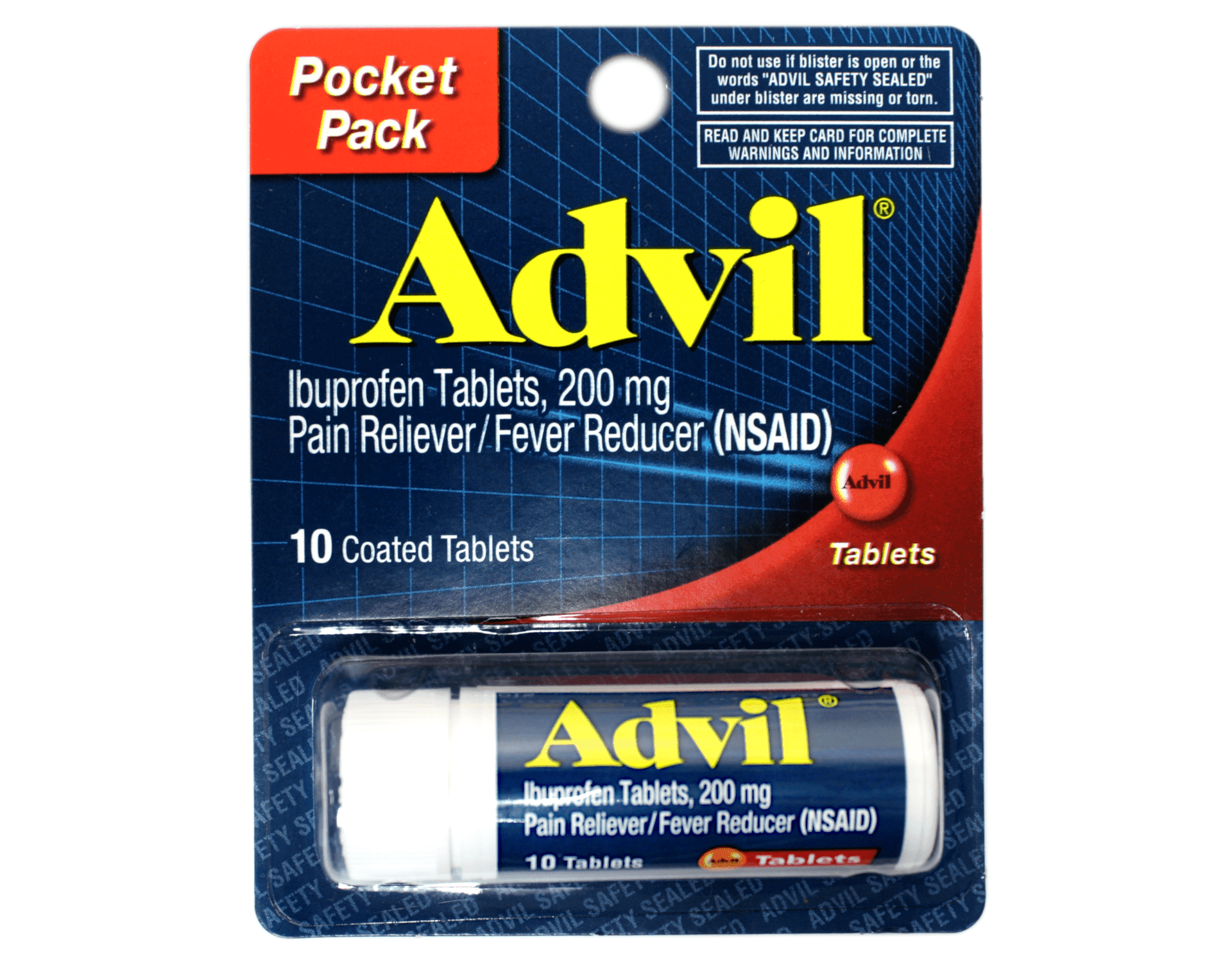 Advil Coated Tablets Pain Reliever and Fever Reducer, Ibuprofen 200mg ...