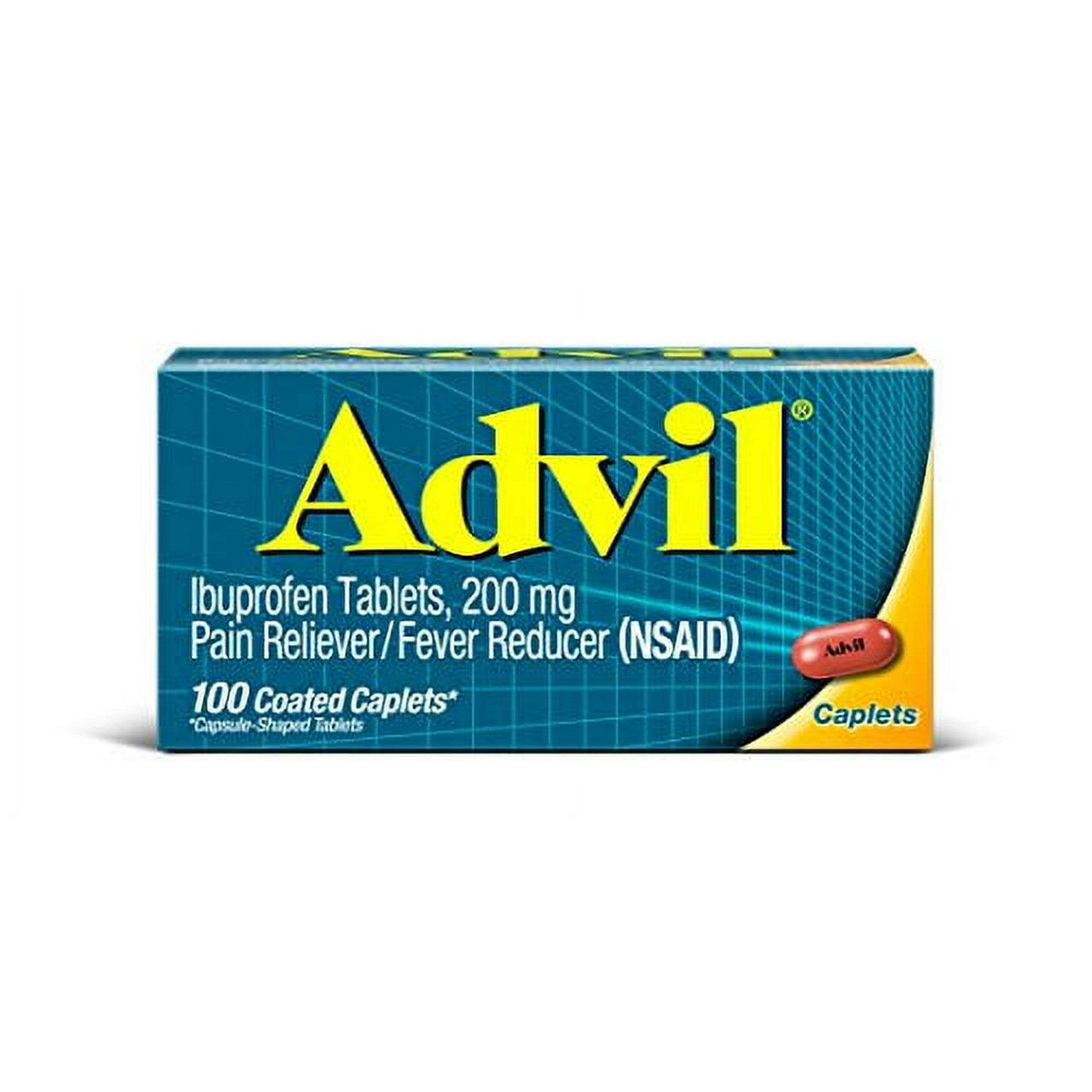 Advil Coated Tablets Pain Reliever and Fever Reducer, Ibuprofen 200mg ...