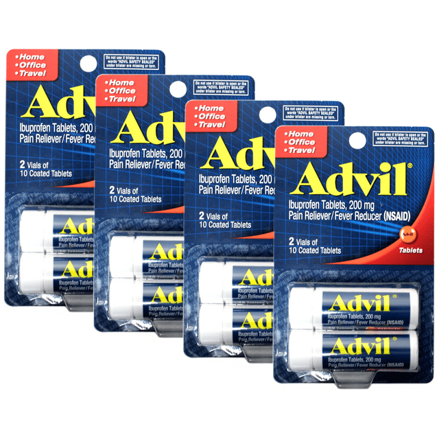 Advil Coated Tablets Pain Reliever and Fever Reducer, Ibuprofen 200mg ...