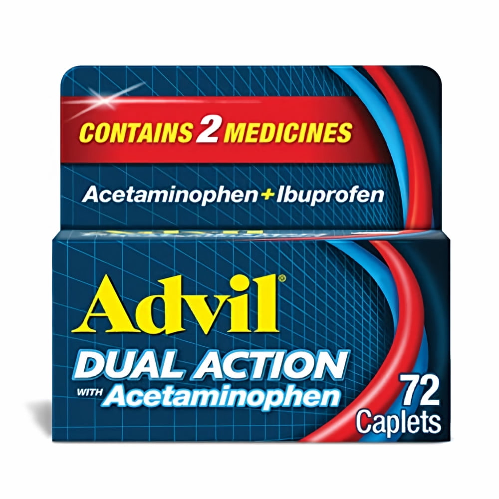 Advil Dual Action Acetaminophen 250mg + Ibuprofen 125mg (Pack of 5 ...