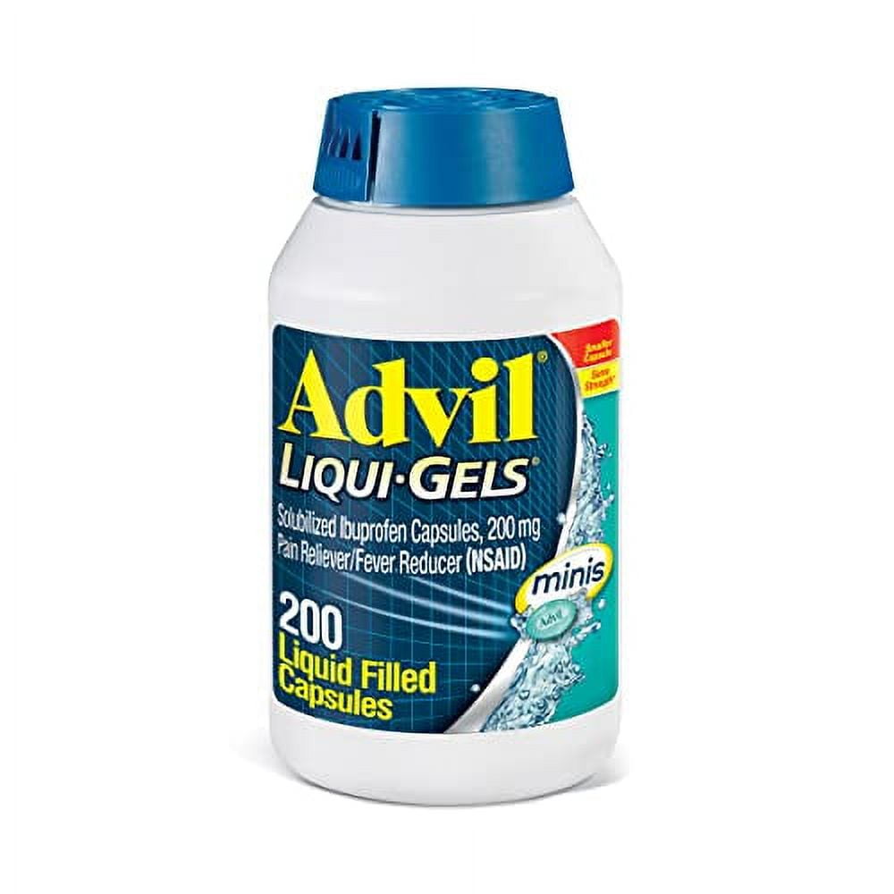 Advil Liqui-Gels Minis, Ibuprofen 200mg Pain Reliever and Fever Reducer ...