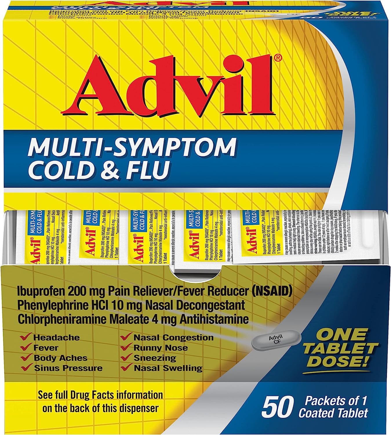 Advil Multi Symptom Cold and Flu Medicine, Cold Medicine for Adults ...