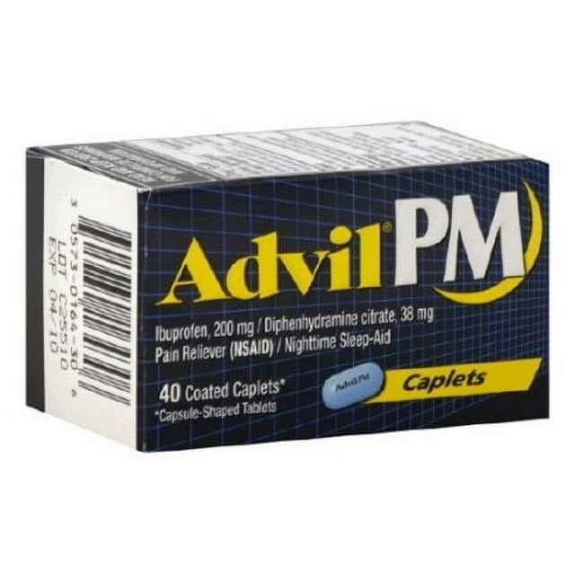 Advil PM Nighttime Sleep Aid Relief Tablets, Pain Reliever Medicine ...