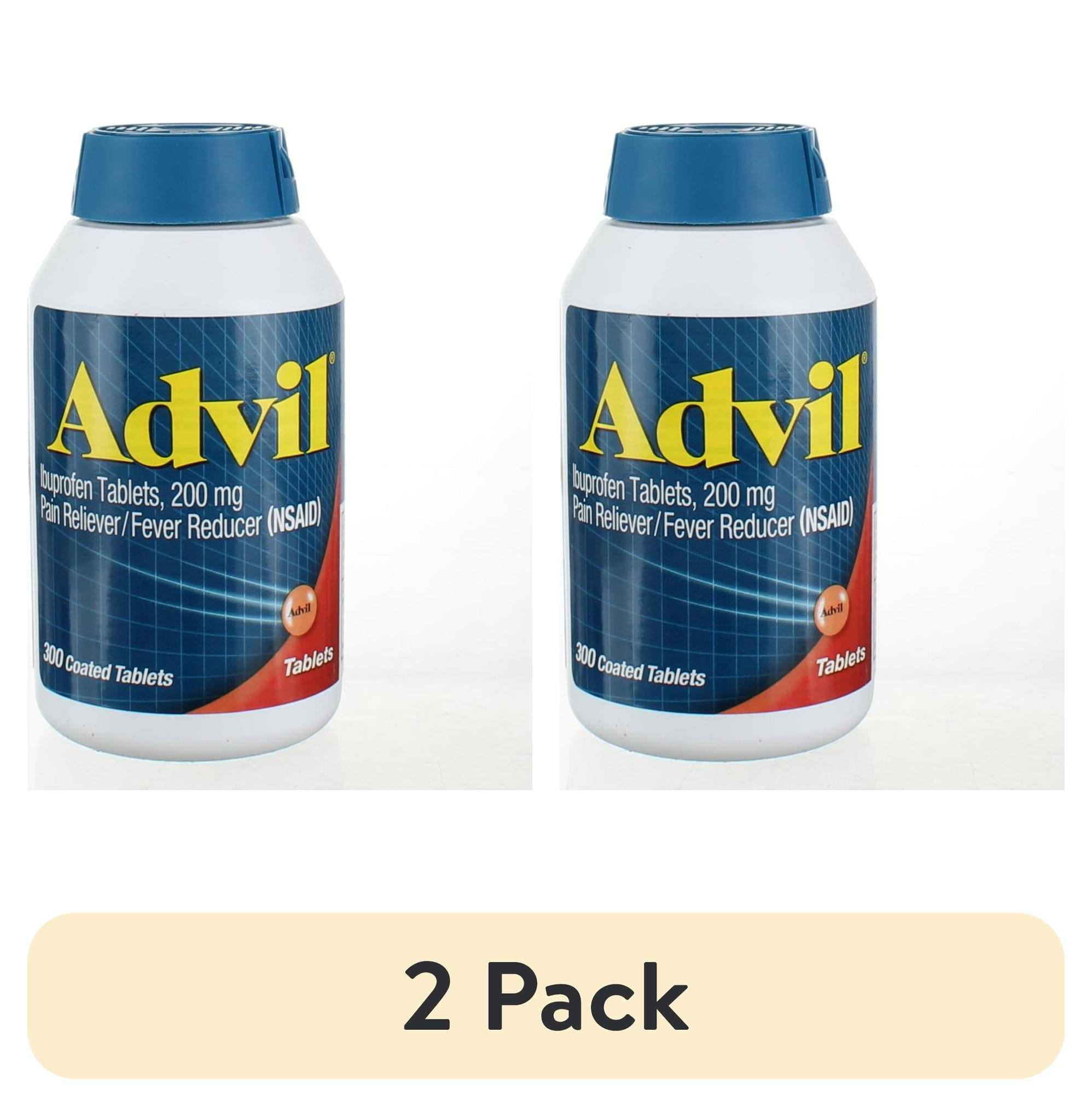 (2 pack) Advil Pain Reliever (NSAID) Fever Reducer Ibuprofen Tablets ...