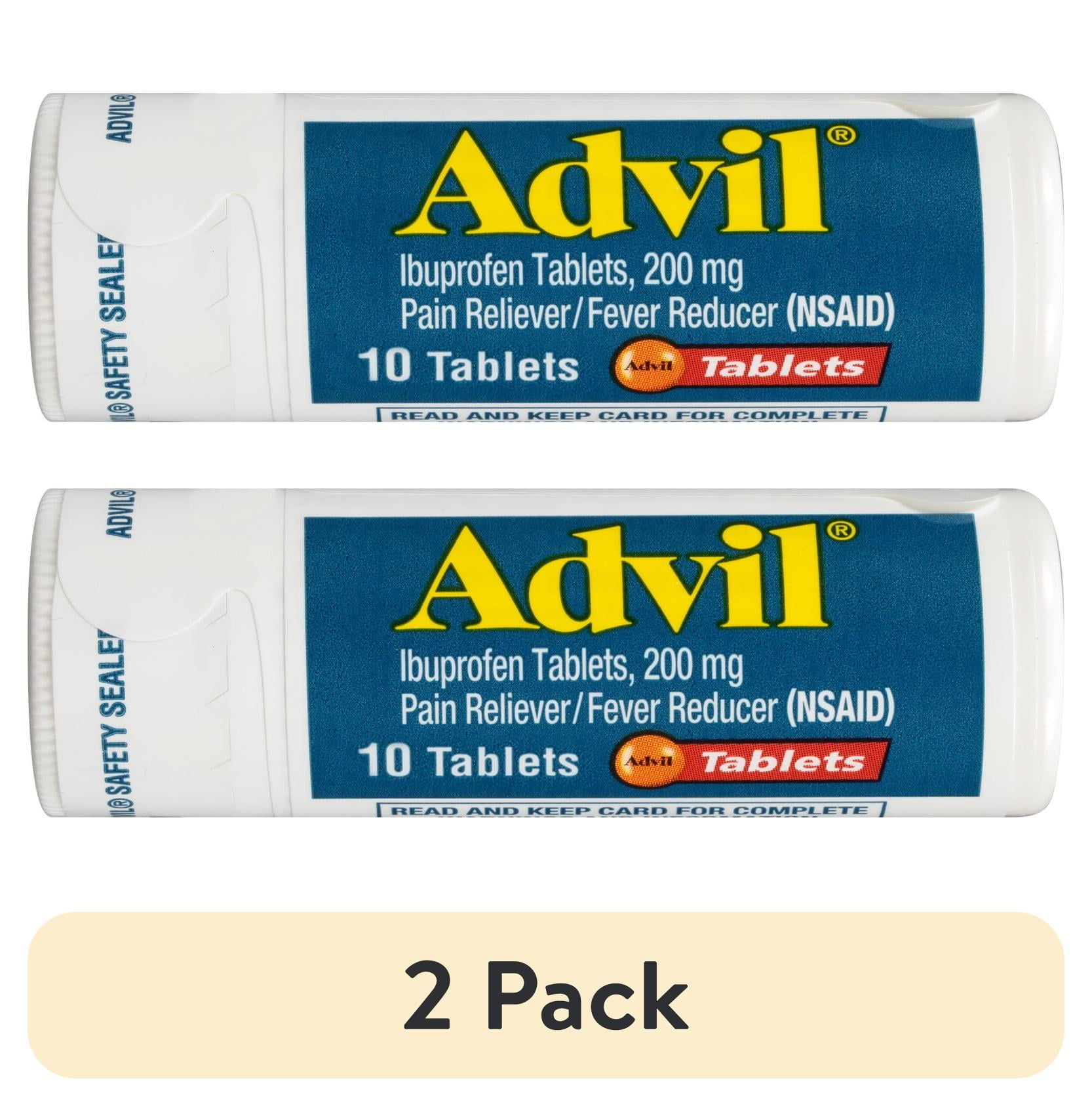 (2 pack) Advil Pain Reliever and Fever Reducer Coated Tablets ...