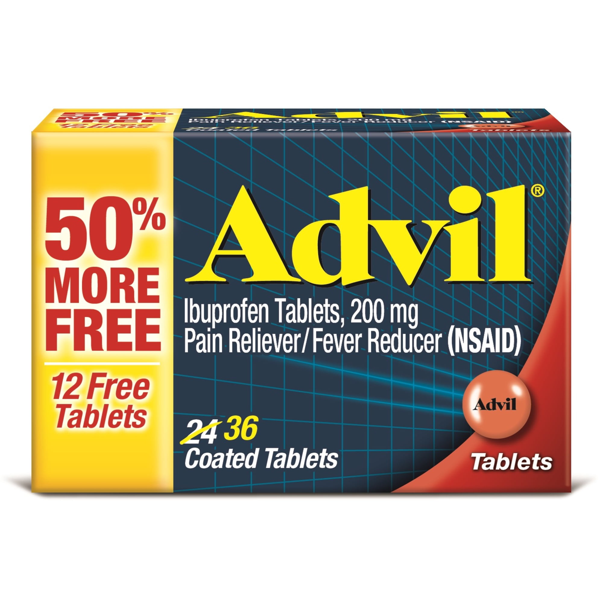 Advil Pain Reliever and Fever Reducer, Ibuprofen 200Mg for Pain Relief ...