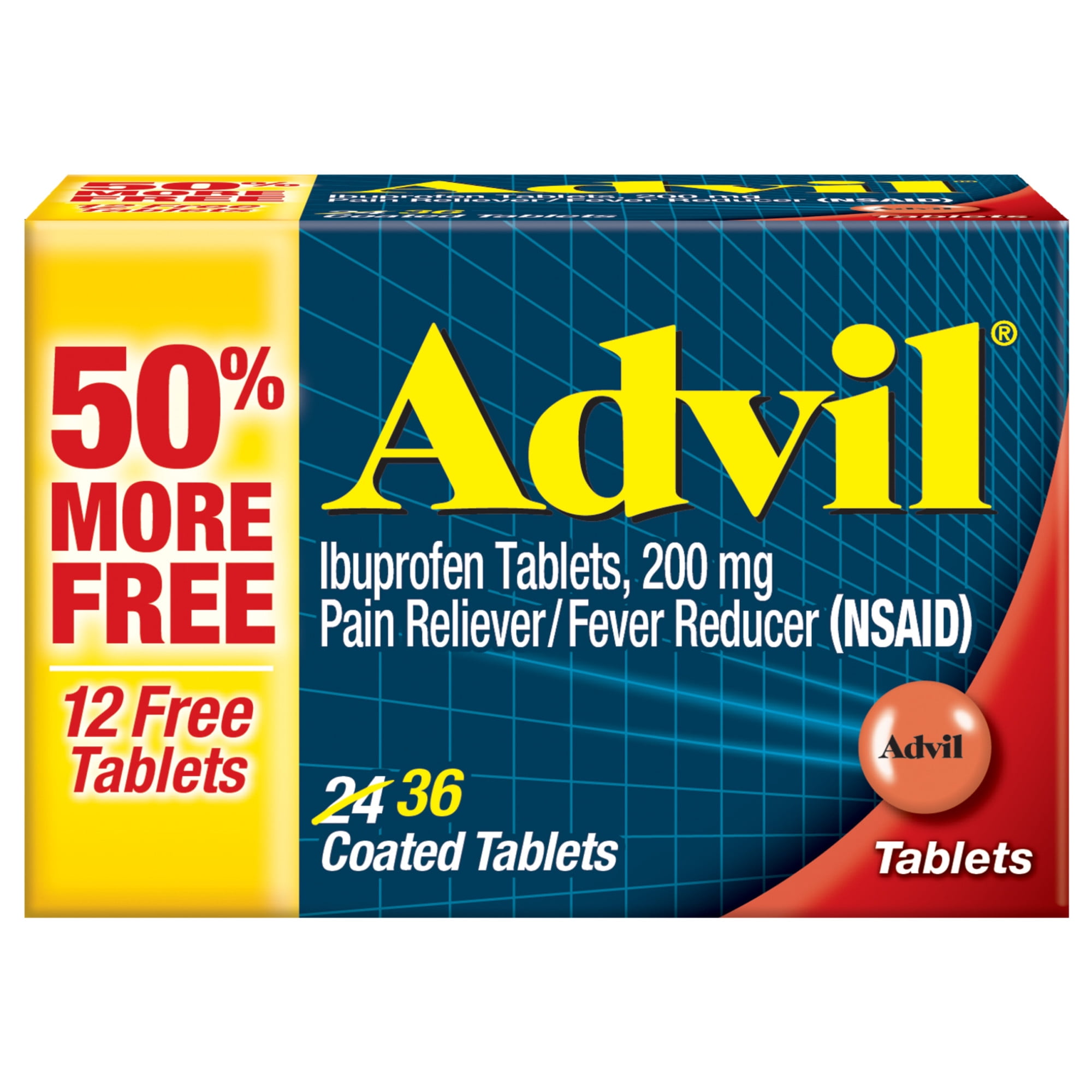 Advil Pain Reliever and Fever Reducer, Ibuprofen 200Mg for Pain Relief ...