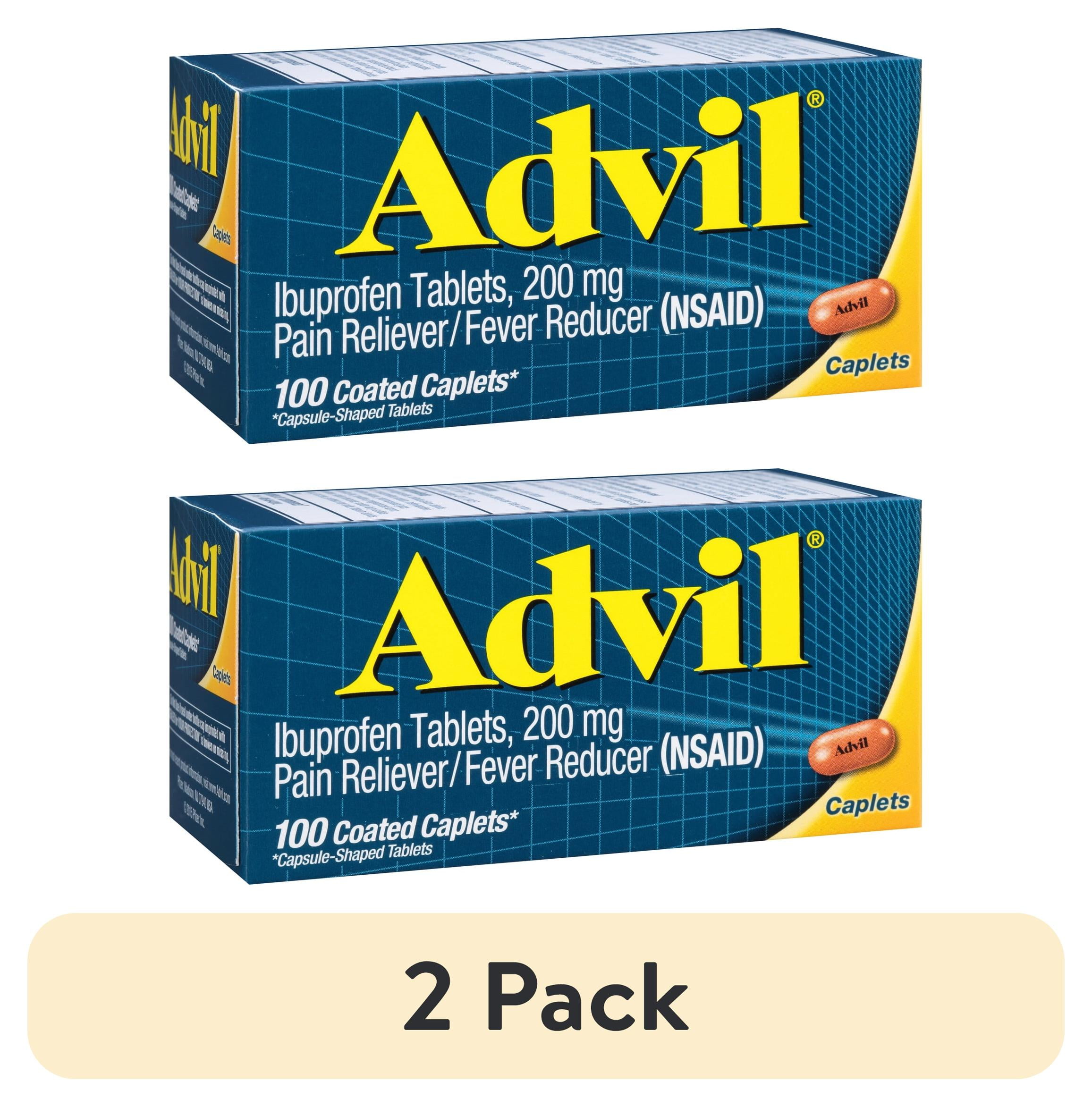 (2 pack) Advil Pain Reliever and Fever Reducer Coated Caplets ...