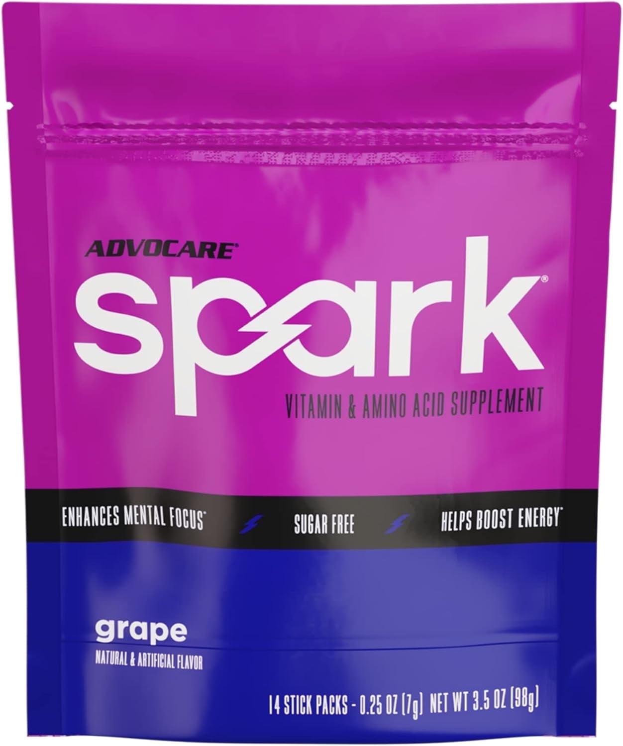 AdvoCare Spark 14 Stick Pack Grape Vitamin & Amino Acid Supplement ...