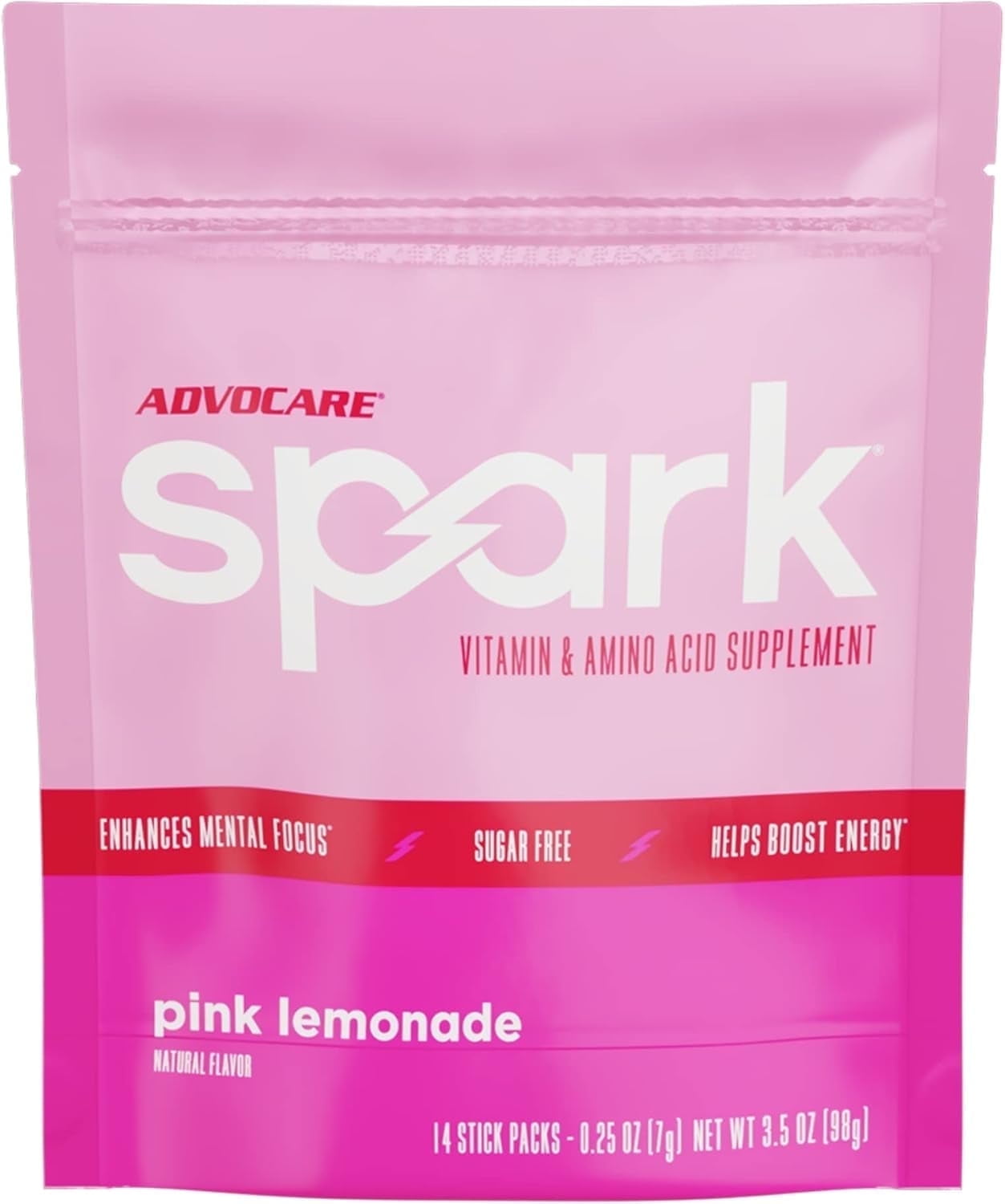 AdvoCare Spark 14 Stick Pack Pink Lemonade Vitamin & Amino Acid ...
