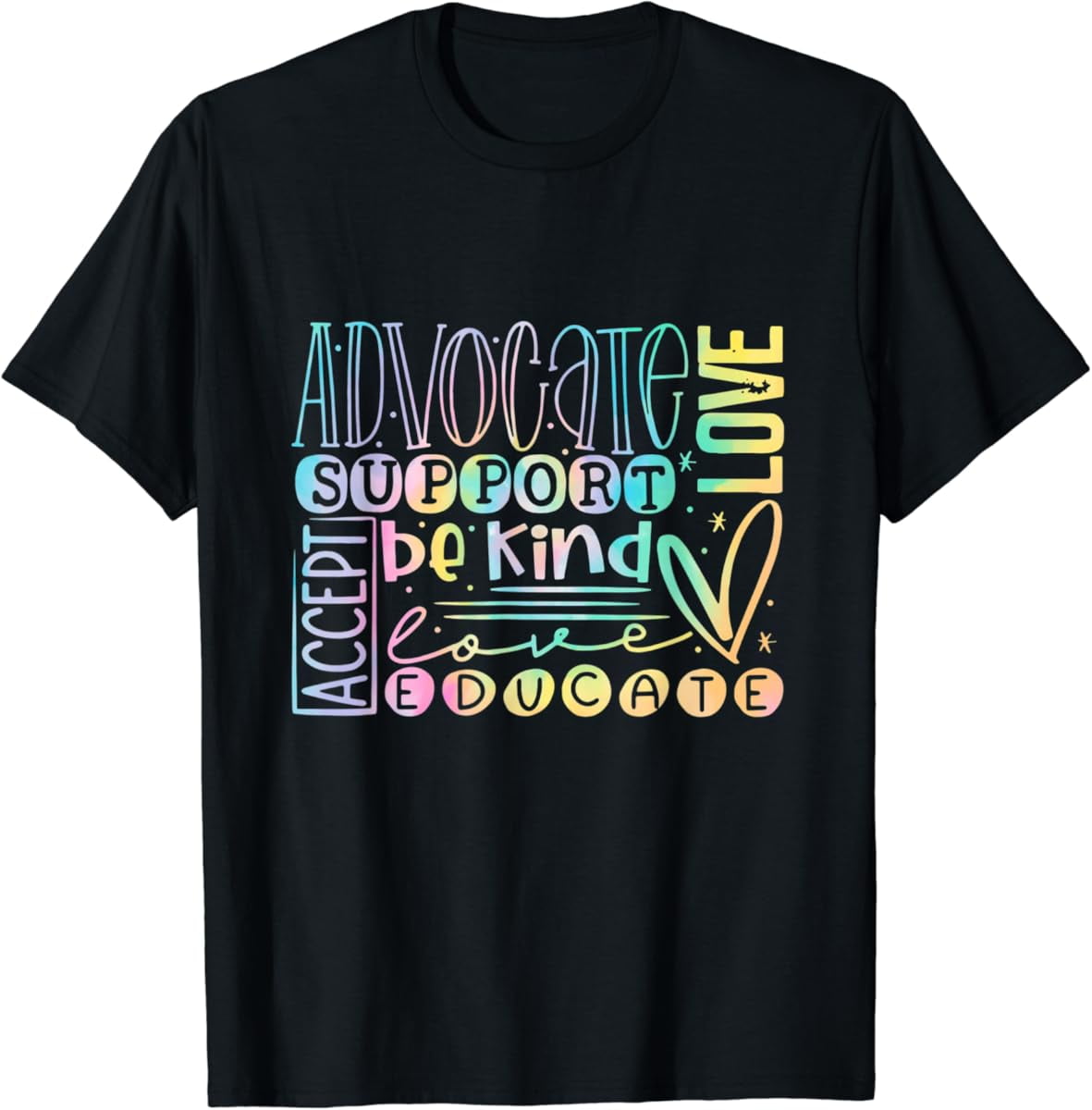 Advocate Love Support Accept Be Kind Autism Awareness T-Shirt Gift for ...