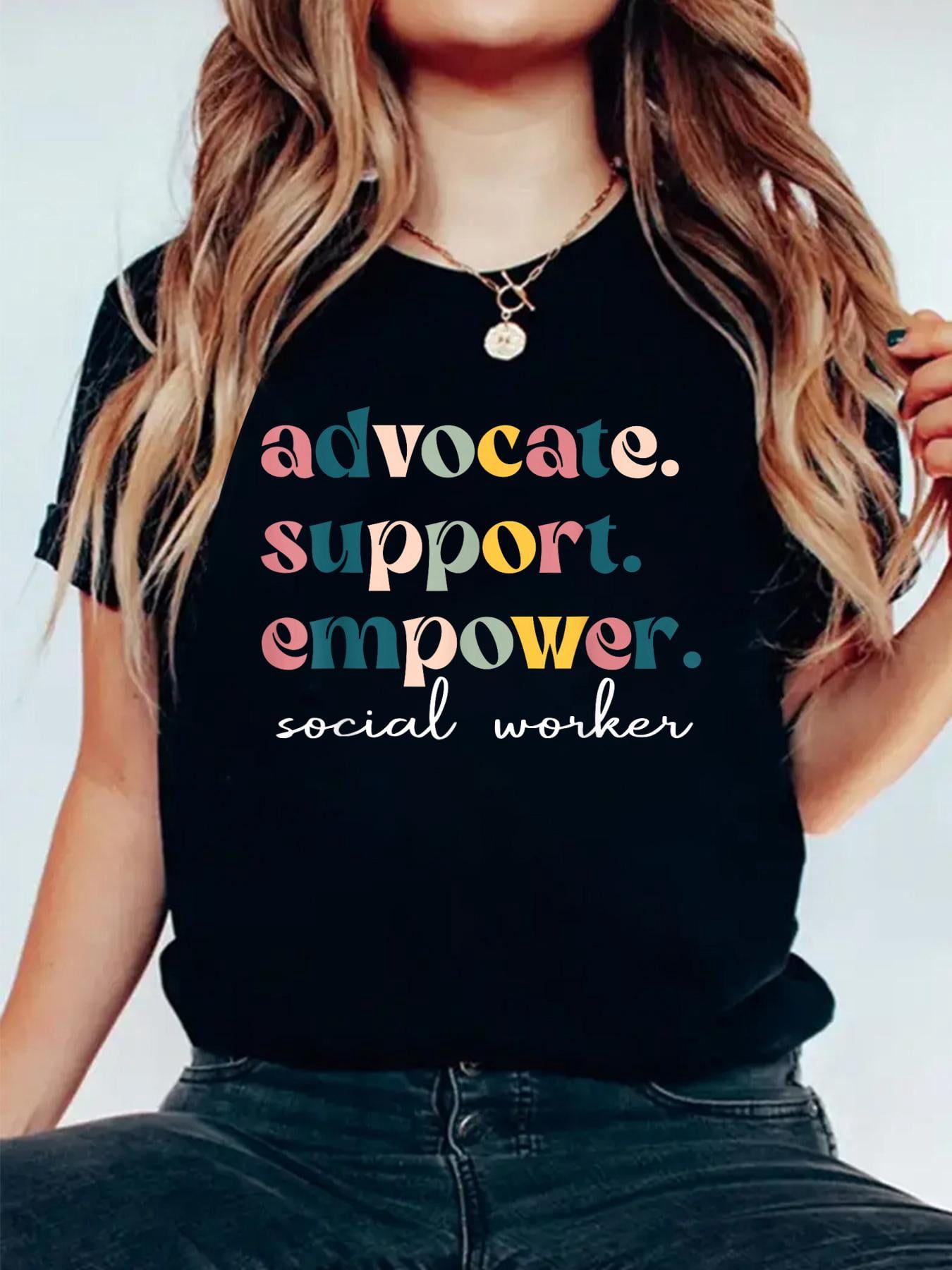Advocate Support Empower Cute Social Worker Graduation MSW T-Shirt ...