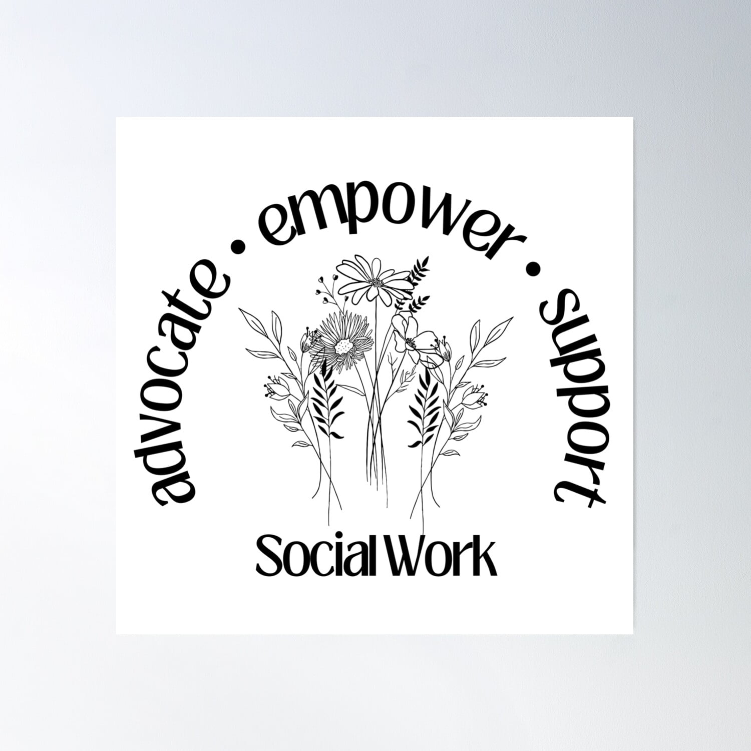 Advocate, Support & Empower Poster Wall Art, Modern Wall Decor, 24x24 ...