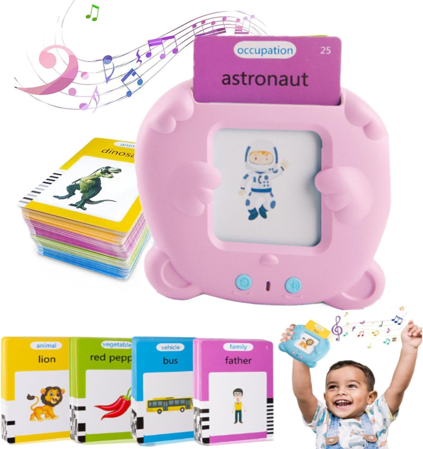 Advocatey Flash Card Reader, Talking Flash Cards Educational Toys, 224/510 Sight Words Pocket ...