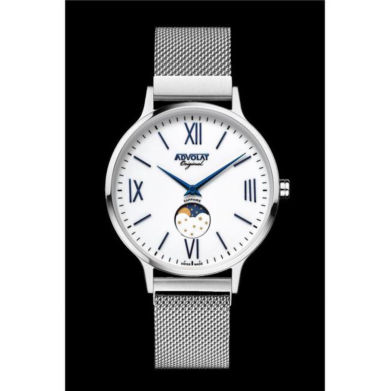 Advolat 88028-1-ML Bauhaus Moonphase Black Dial Watch - Walmart.com