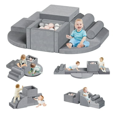 Climb and Crawl Activity Play Set, 4-Piece Climbing Soft Foam Block ...