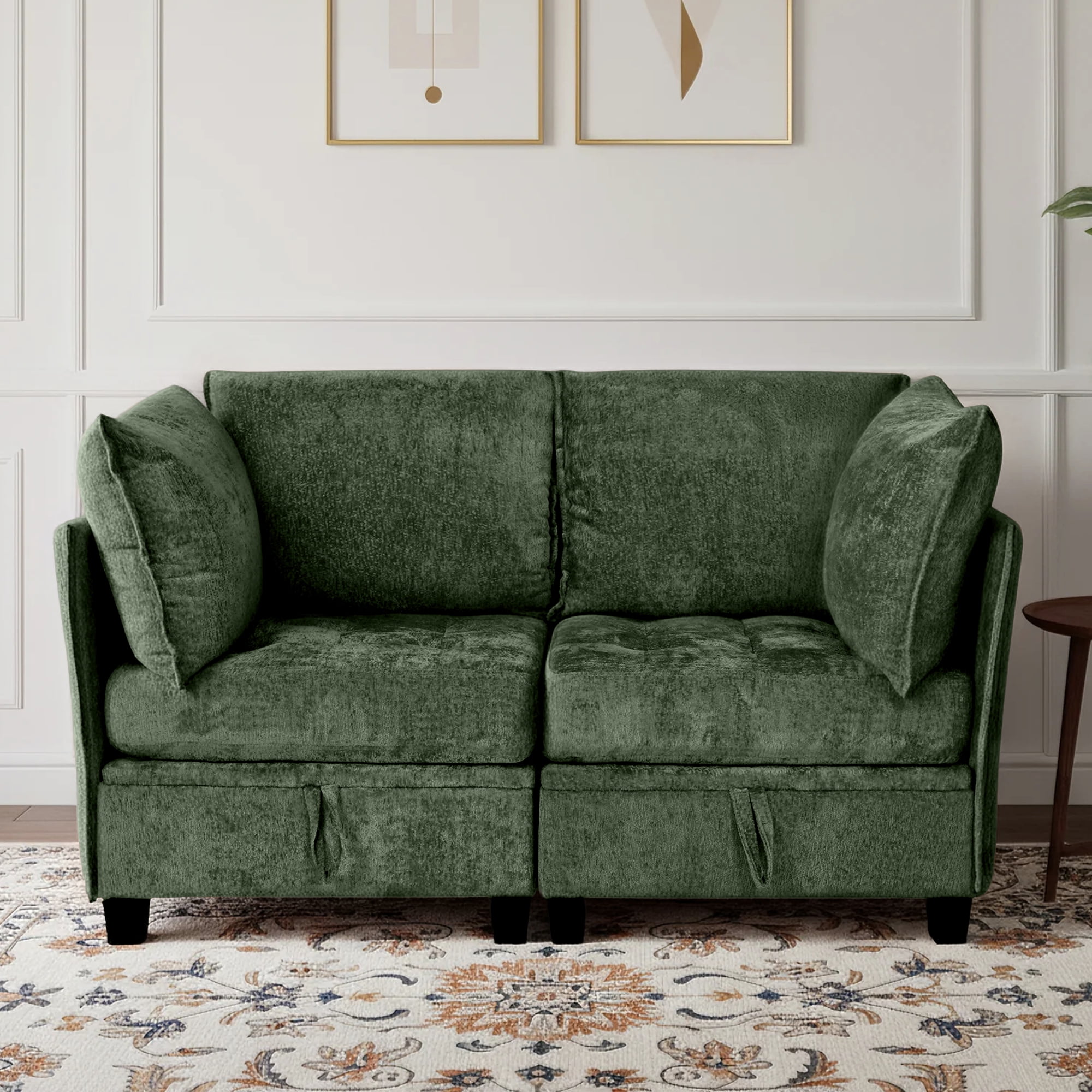 Advwin Oversized Loveseat Modular Sectional Sofa with Storage Under ...