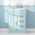 advwin, 24" Freestanding Bathroom Vanity, Ceramic Sink, Light Blue ...