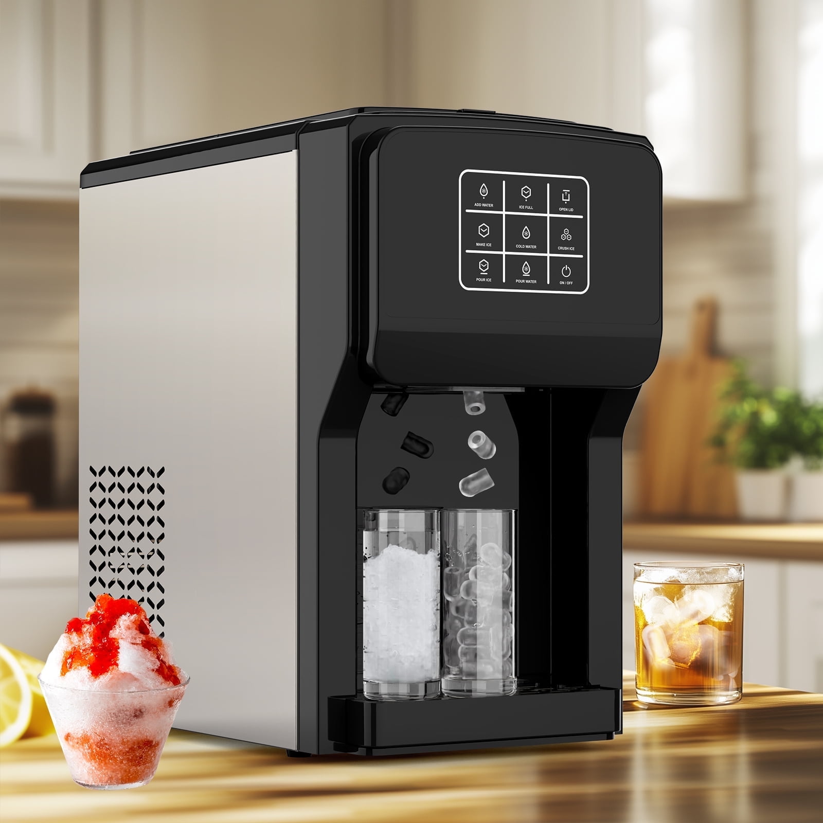 Advwin 3 in 1 Water Dispenser with Ice Maker Countertop, Bullet Ice ...