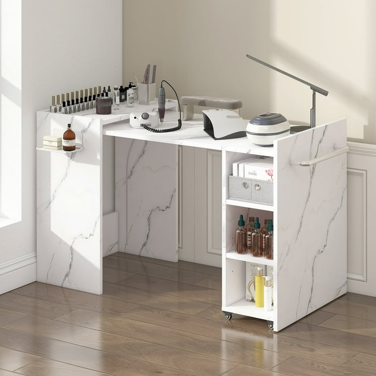 small white manicure table