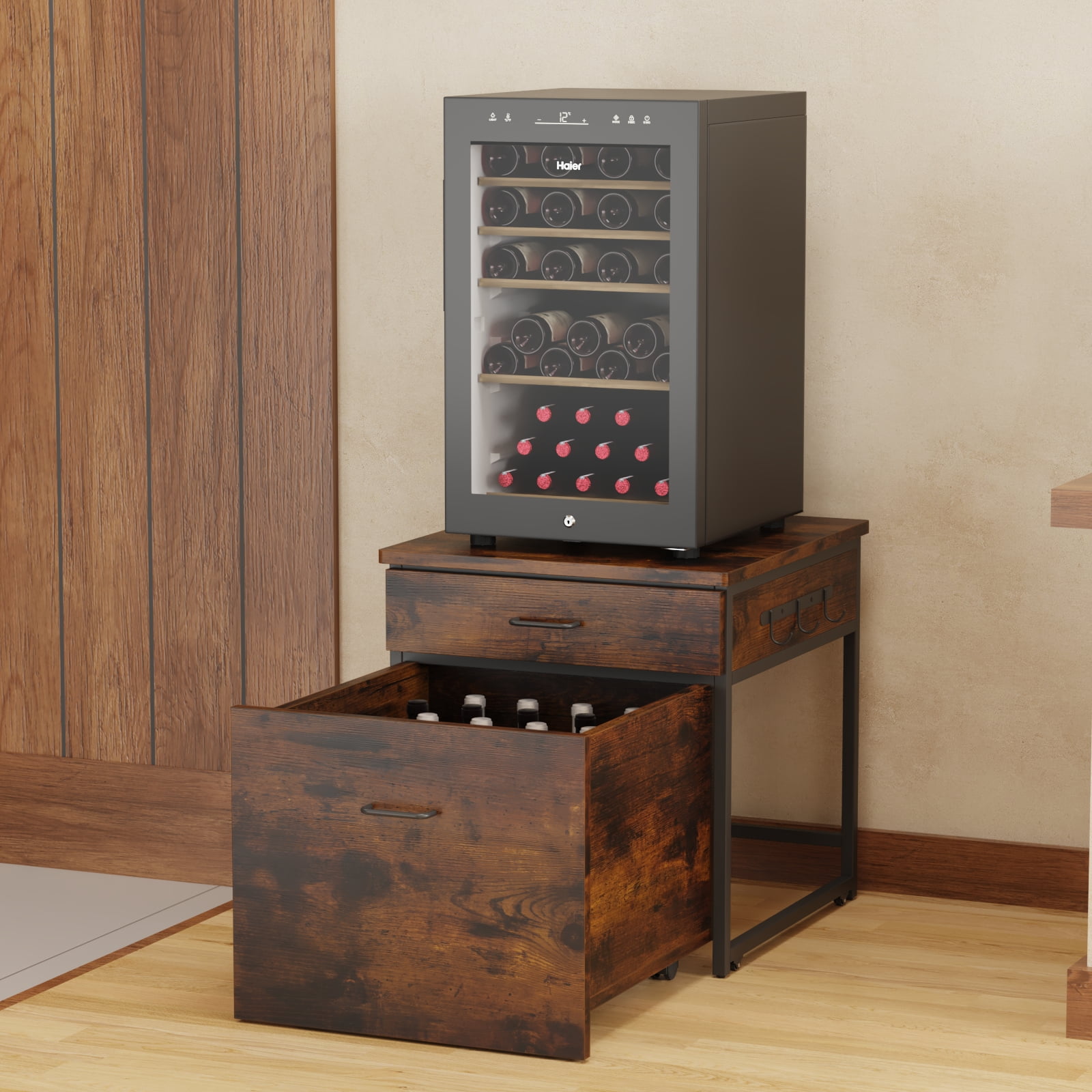 Advwin Heavy Duty Mini Fridge Stand with Storage, Mini Refrigerator ...