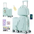 Advwin Kids 2PCs Ride On Luggage Set with 3D Dinosaur Design, 17 ...