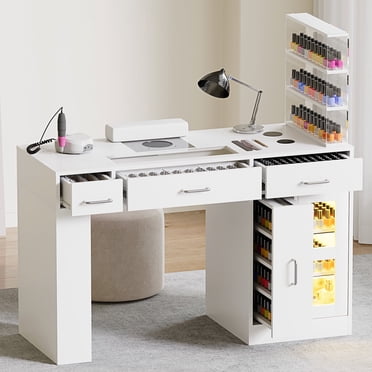 Byootique Nail Desk Mobile Station Rolling Makeup Manicure Table Nail ...