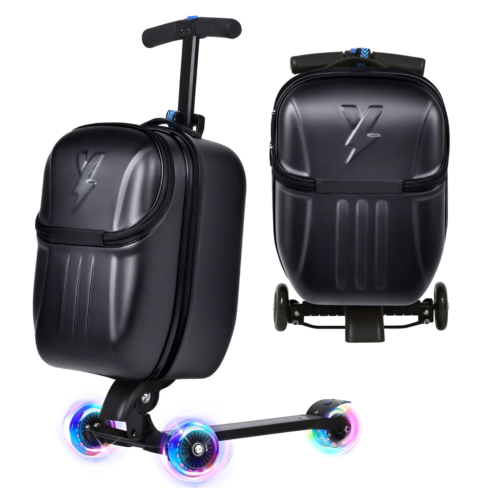 Advwin Scooter Suitcase with Top Opening & LED Light-up Wheel ...