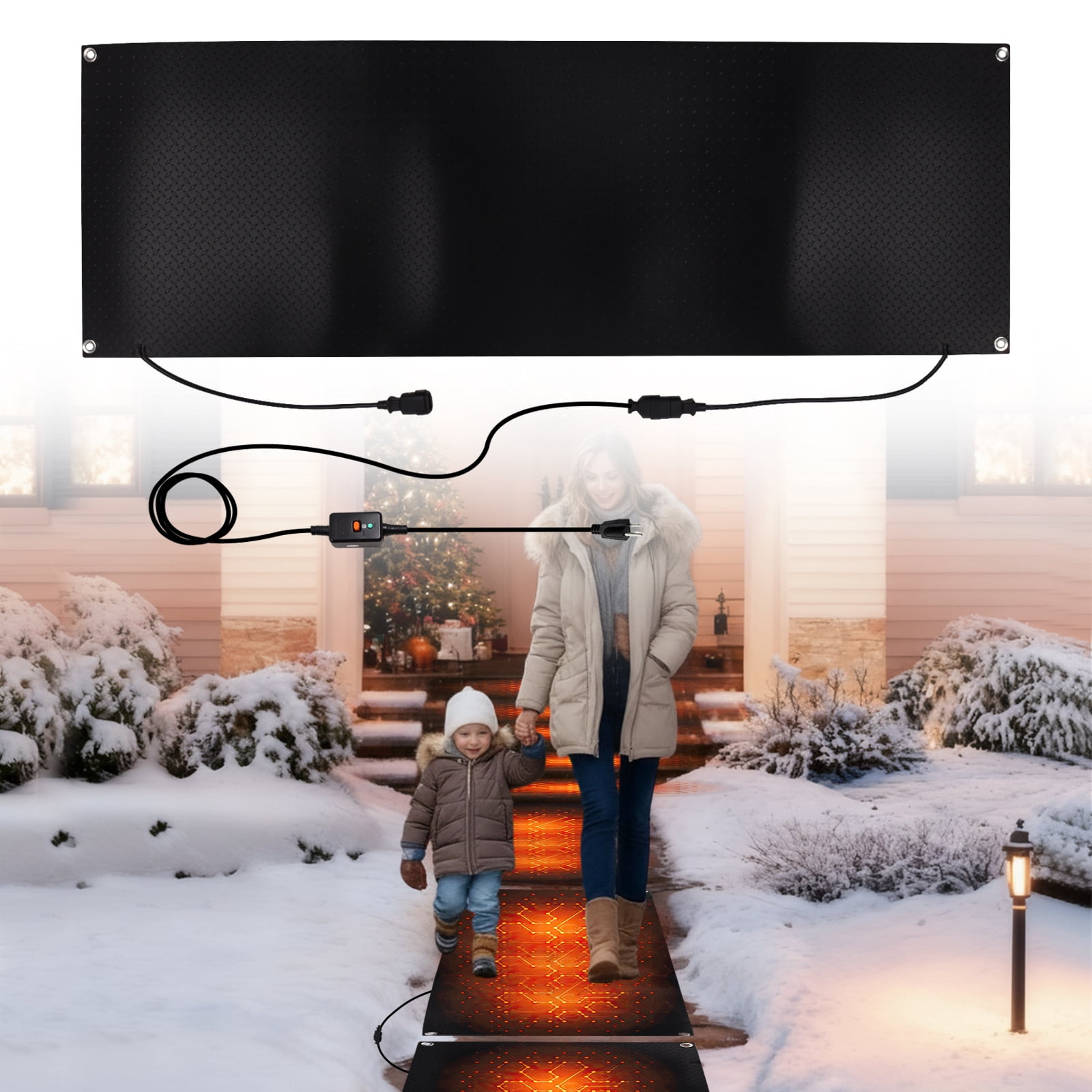 Advwin Snow Melting Mats Outdoor, 3 in/h Speed Heated Snow and Ice ...