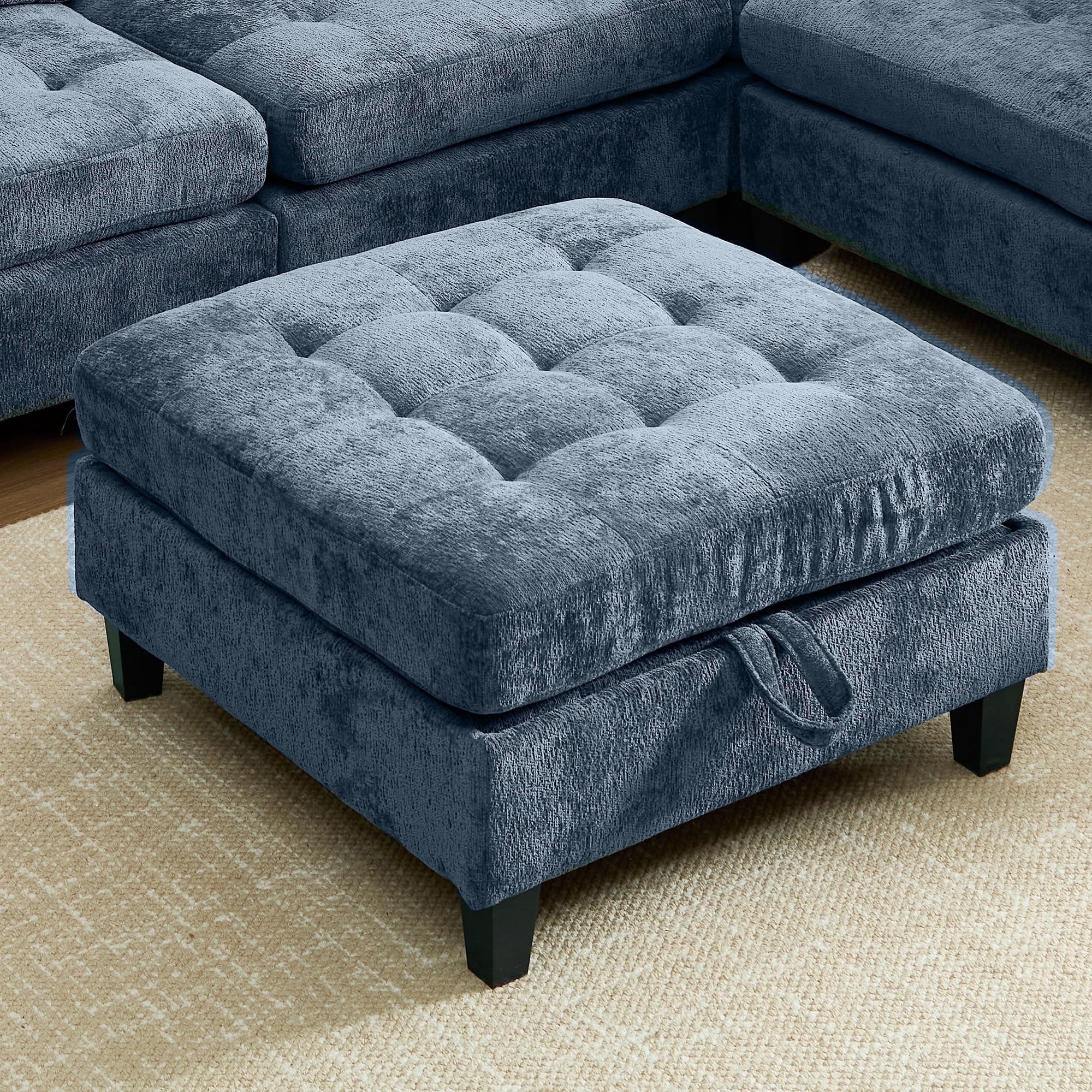 Advwin Square Storage Ottoman Module for Modular Sectional Sofa, Modern ...