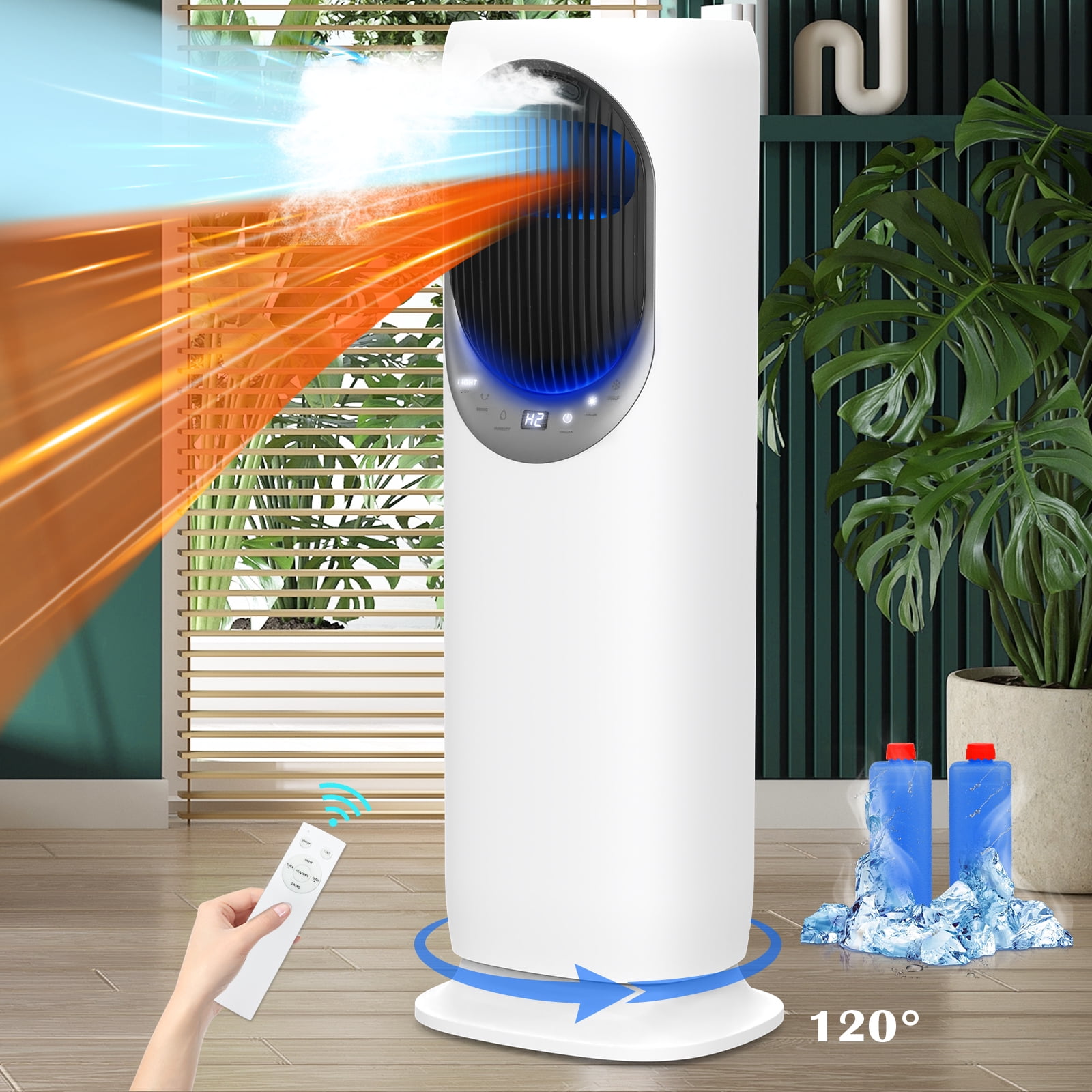 Advwin Tower Fan and Heater Combo with Humidification, 4 in 1 Space ...